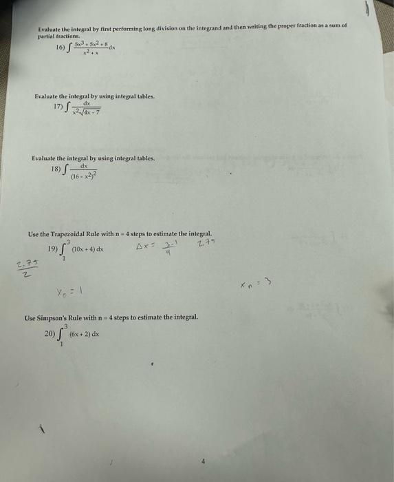 Solved Evalsate the integral by fint performing long | Chegg.com