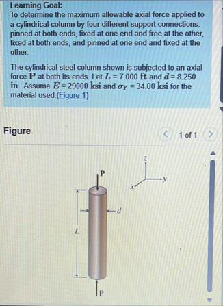 Learning Goal:To determine the maximum allowable | Chegg.com