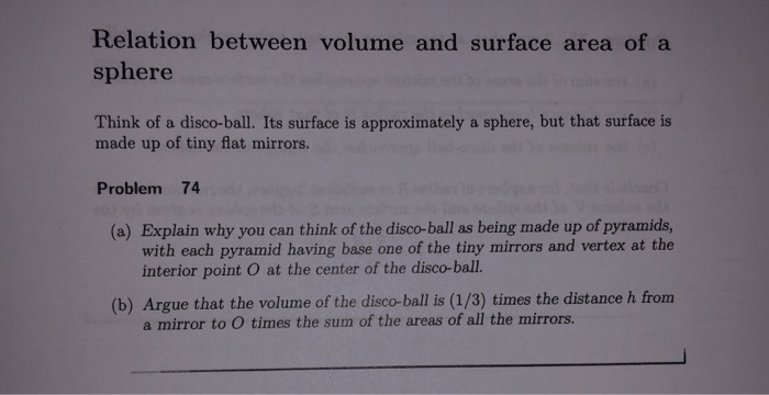 Solved Relation between volume and surface area of a sphere | Chegg.com