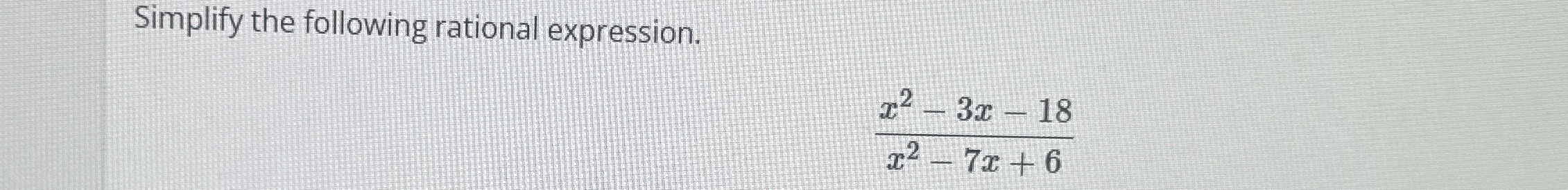 Solved Simplify the following rational | Chegg.com