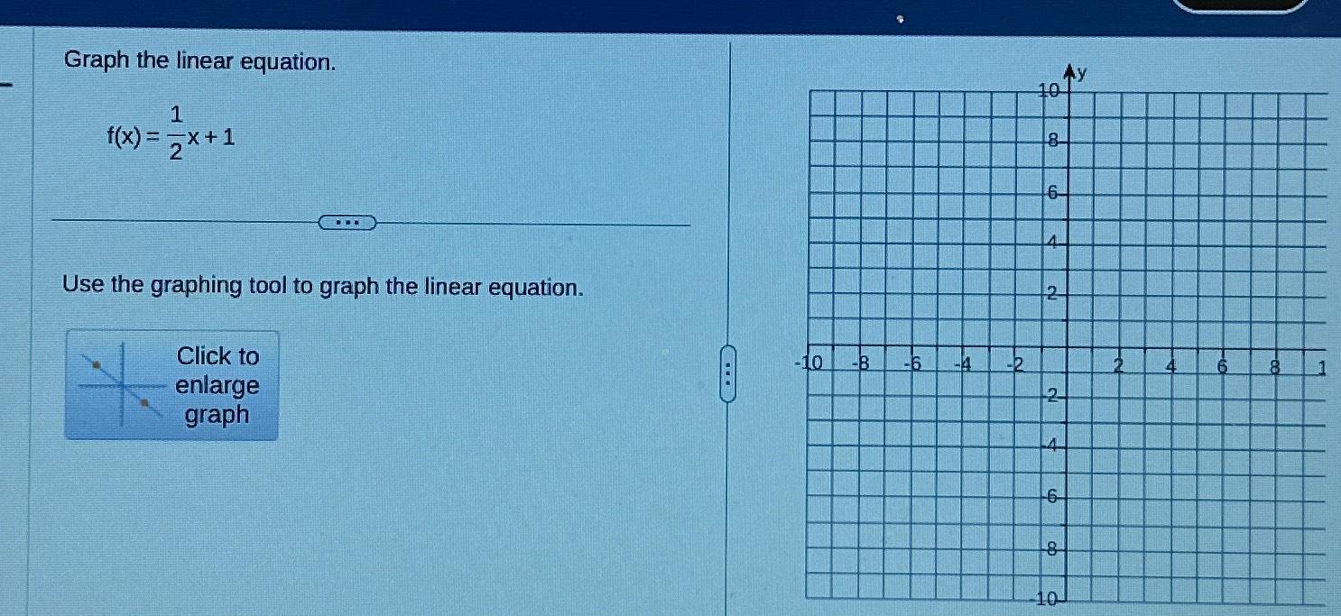 Solved Graph The Linear Equation F X 12x 1use The Graphing