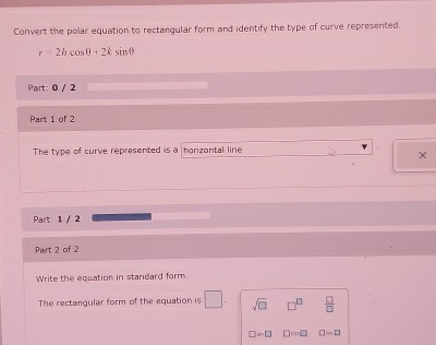 Solved Convert the polar equation to rectangular form and | Chegg.com