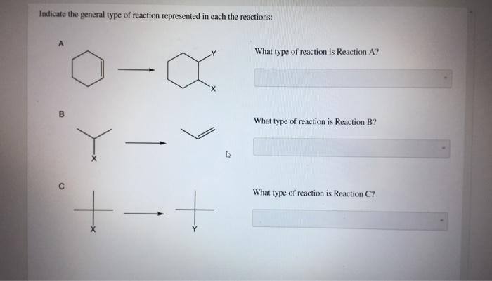 Solved Indicate the general type of reaction represented in | Chegg.com Solved Indicate the general type of reaction represented in | Chegg.com