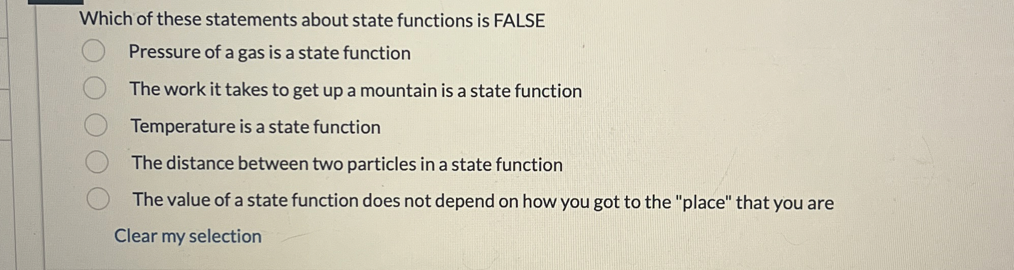 Solved Which of these statements about state functions is | Chegg.com