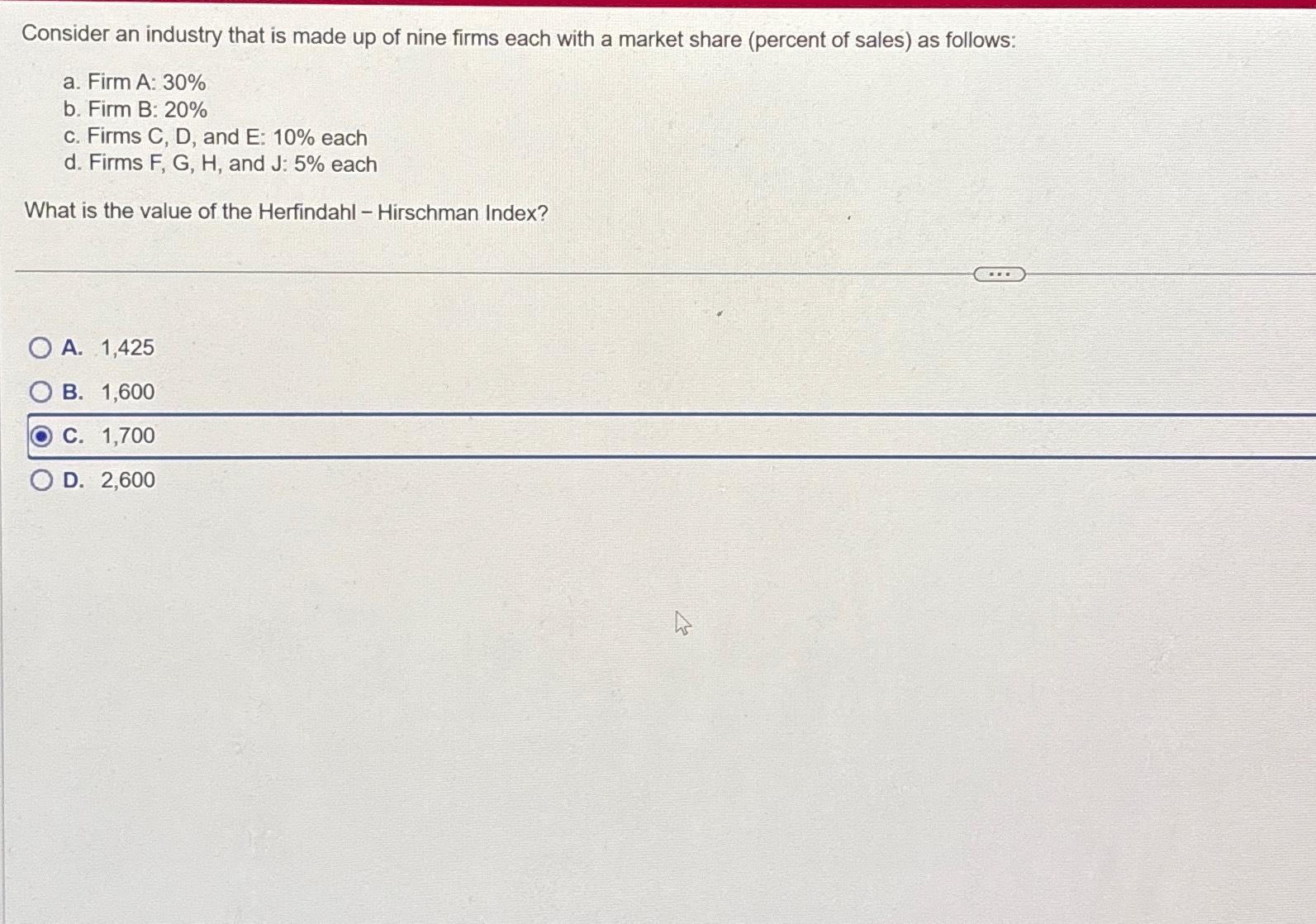 Solved Consider an industry that is made up of nine firms | Chegg.com