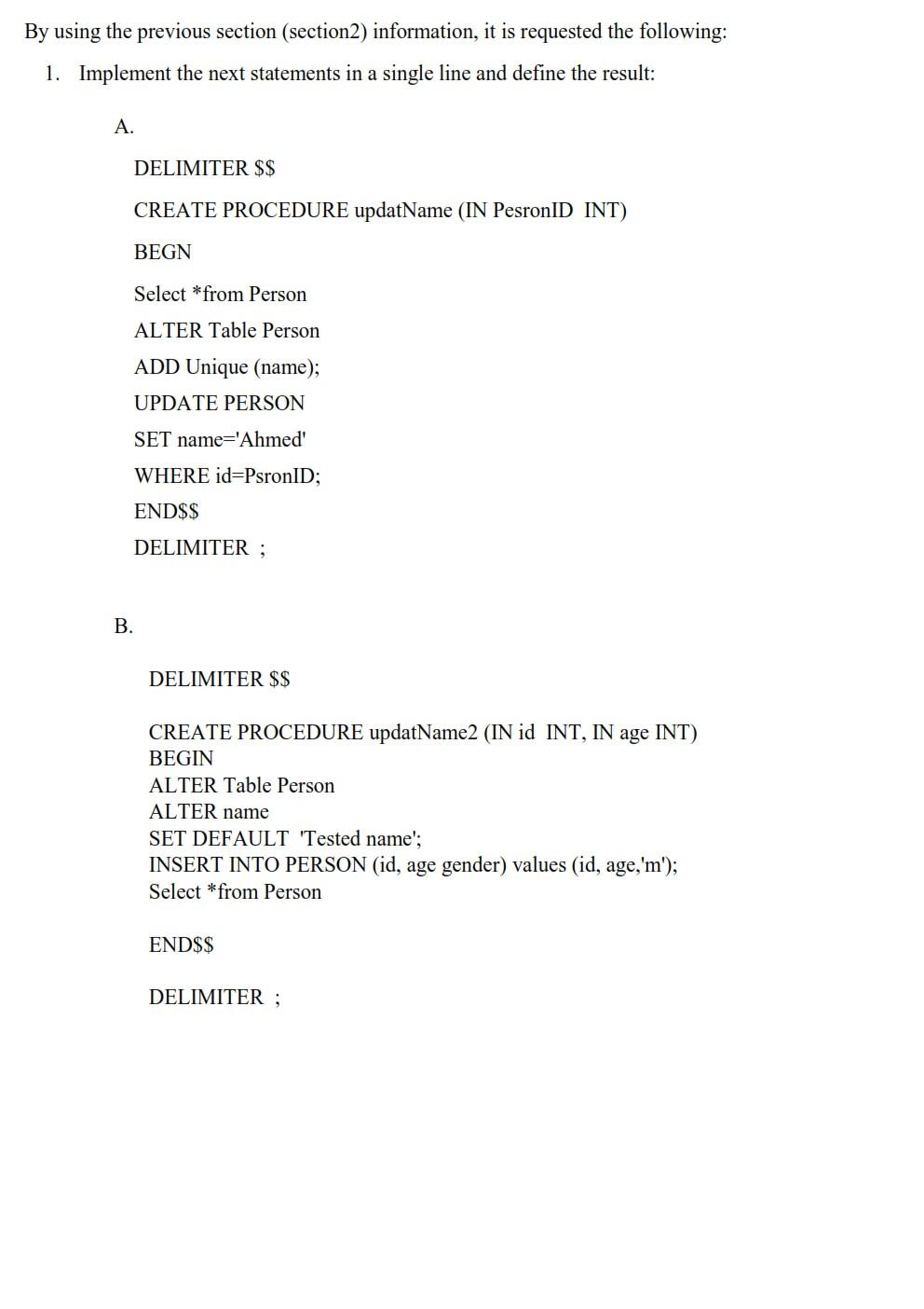 Solved using the previous section (section2) information, it | Chegg.com