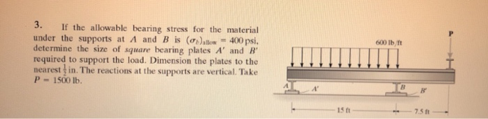 Solved 3. If the allowable bearing stress for the material | Chegg.com