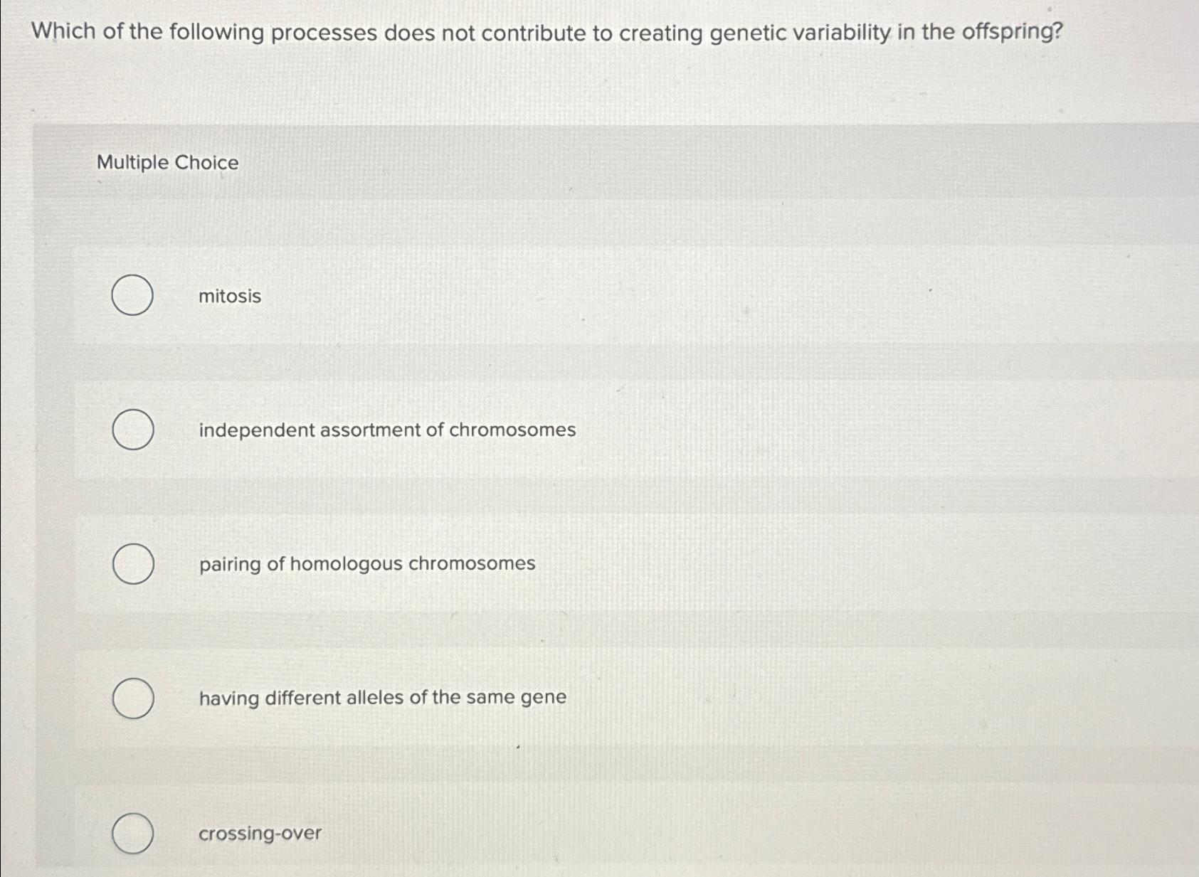 Solved Which of the following processes does not contribute | Chegg.com