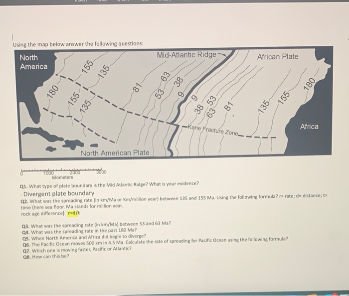 Solved Using the map below answer the following questions: | Chegg.com