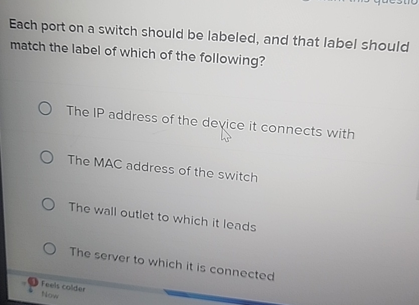 Solved Each port on a switch should be labeled, and that | Chegg.com