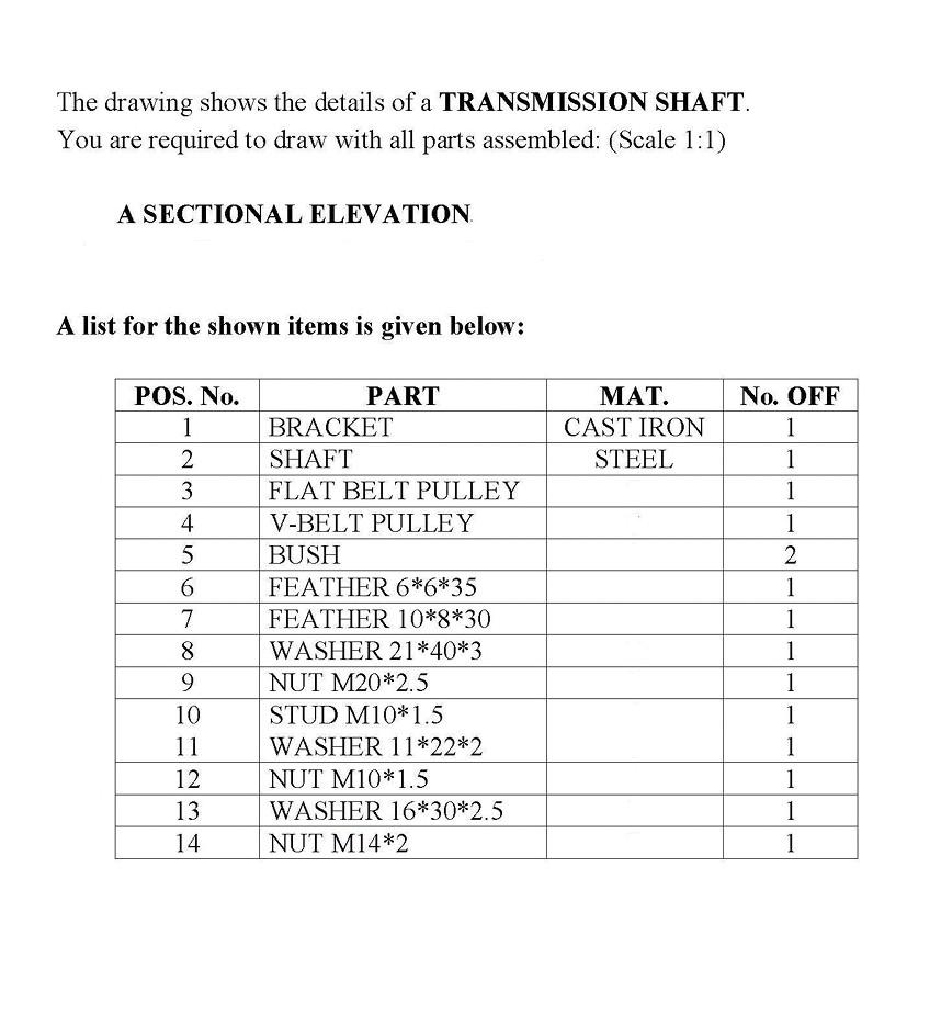 Solved The drawing shows the details of a TRANSMISSION | Chegg.com