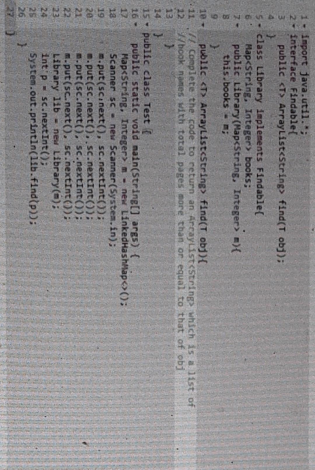 Solved • Class Library implements the interface Findable and | Chegg.com