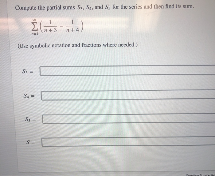 Solved Compute the partial sums S2, S4, and S of 1 1 + 272 + | Chegg.com