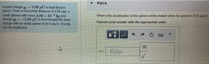 Solved A point charge q1=5.00μC is held fixed in space. From | Chegg.com