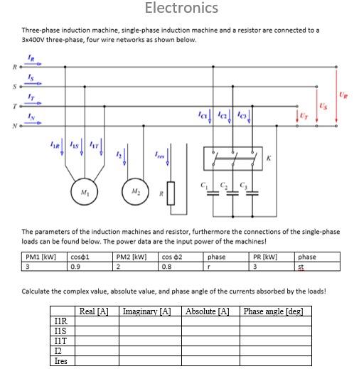 Solved Electronics Three-phase induction machine, | Chegg.com