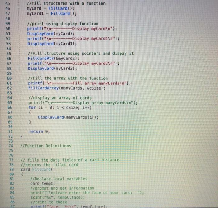 Solved Assignment purpose: user defined structure types | Chegg.com