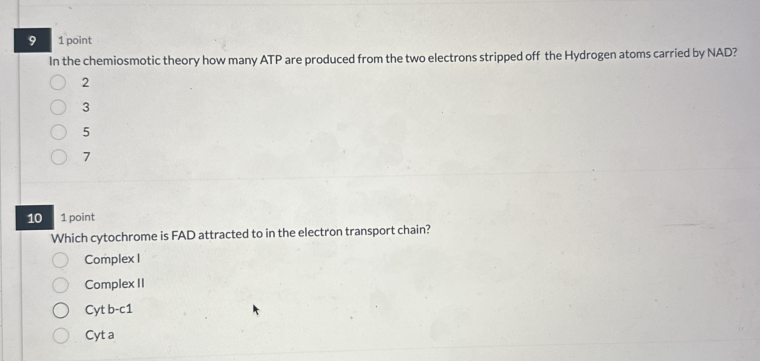 Solved 91 ﻿pointIn the chemiosmotic theory how many ATP are | Chegg.com