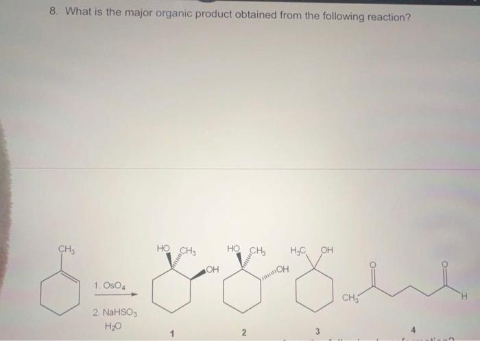 [Solved]: What is the major organic product obtained from t