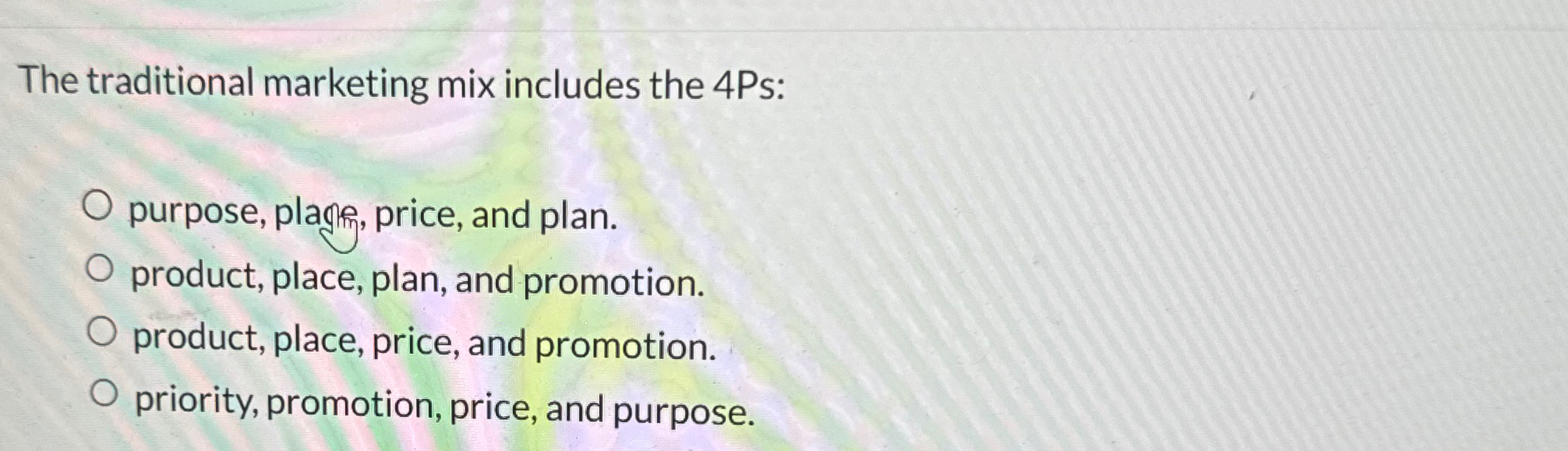 Solved The traditional marketing mix includes the | Chegg.com