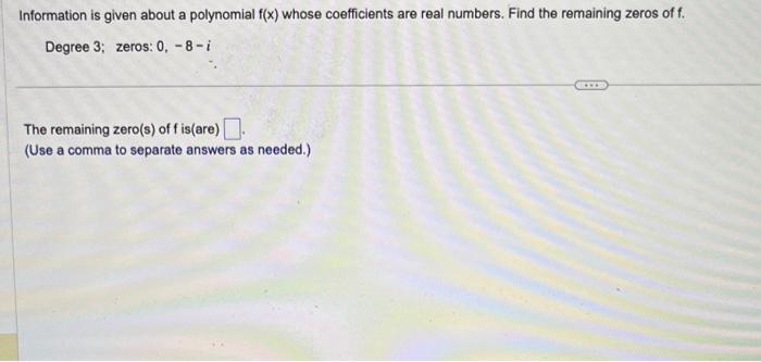 Solved Information is given about a polynomial f(x) whose | Chegg.com