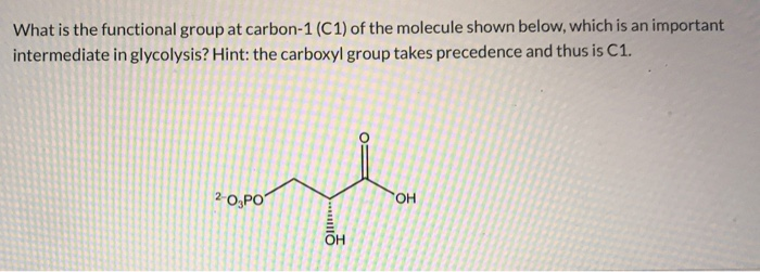 Solved What is the functional group at carbon-1 (C1) of the | Chegg.com