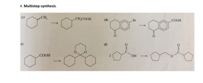 Solved 4. Multistep synthesis .CH .CH.COOH (d) Br COOH COOH | Chegg.com