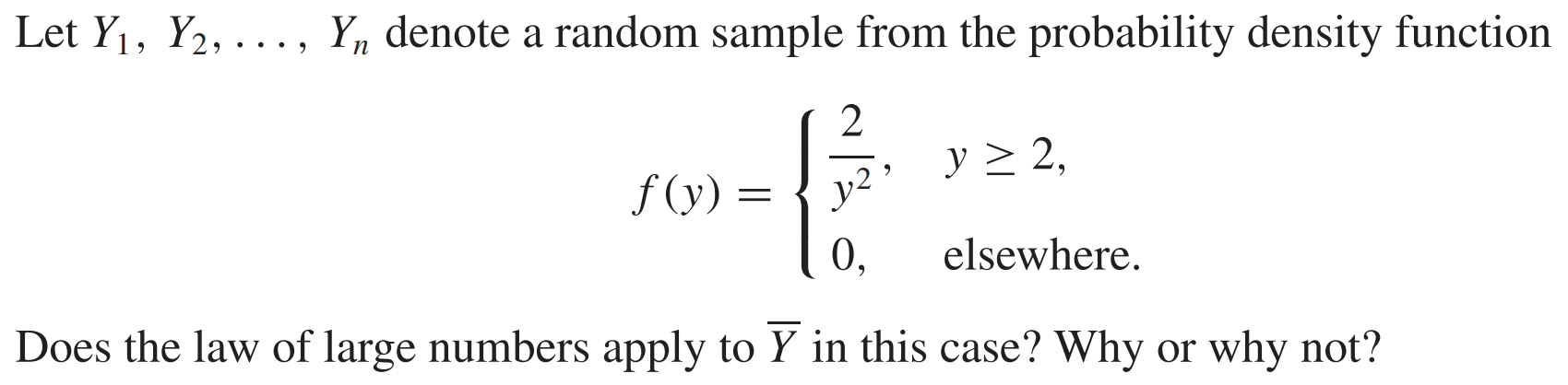 Let Y1,Y2,dots,Yn ﻿denote a random sample from the | Chegg.com