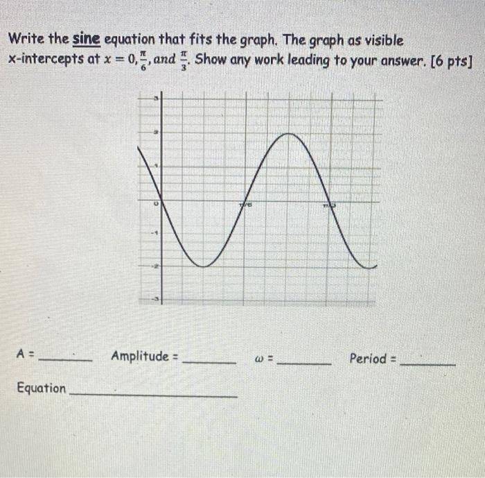 Solved For f(x) = 3sin (2x) find the following: A: Amplitude | Chegg.com