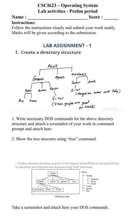 Solved CSC1623 - Operating System Lab activities - Prelim | Chegg.com