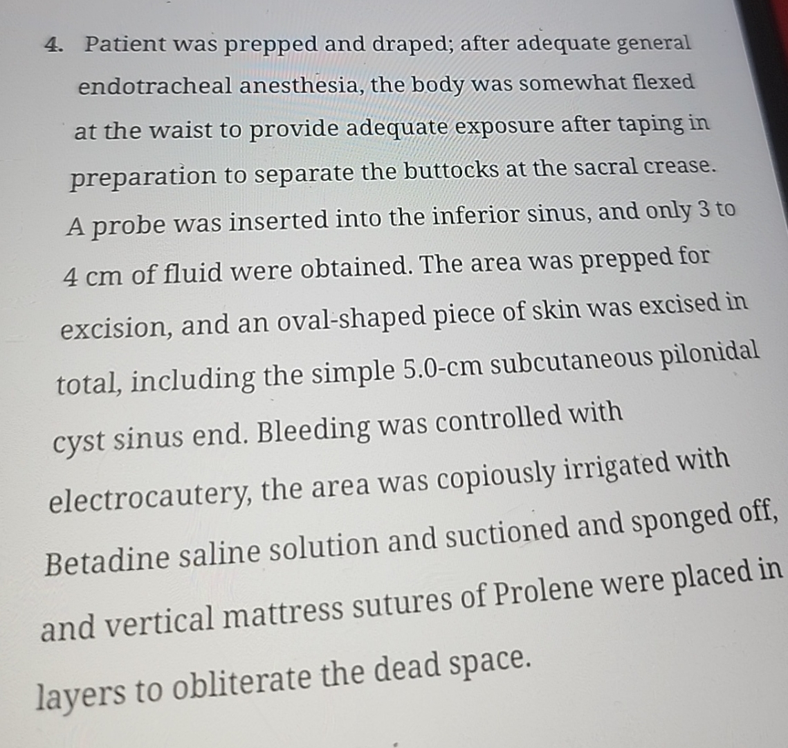 Solved Patient was prepped and draped; after adequate | Chegg.com