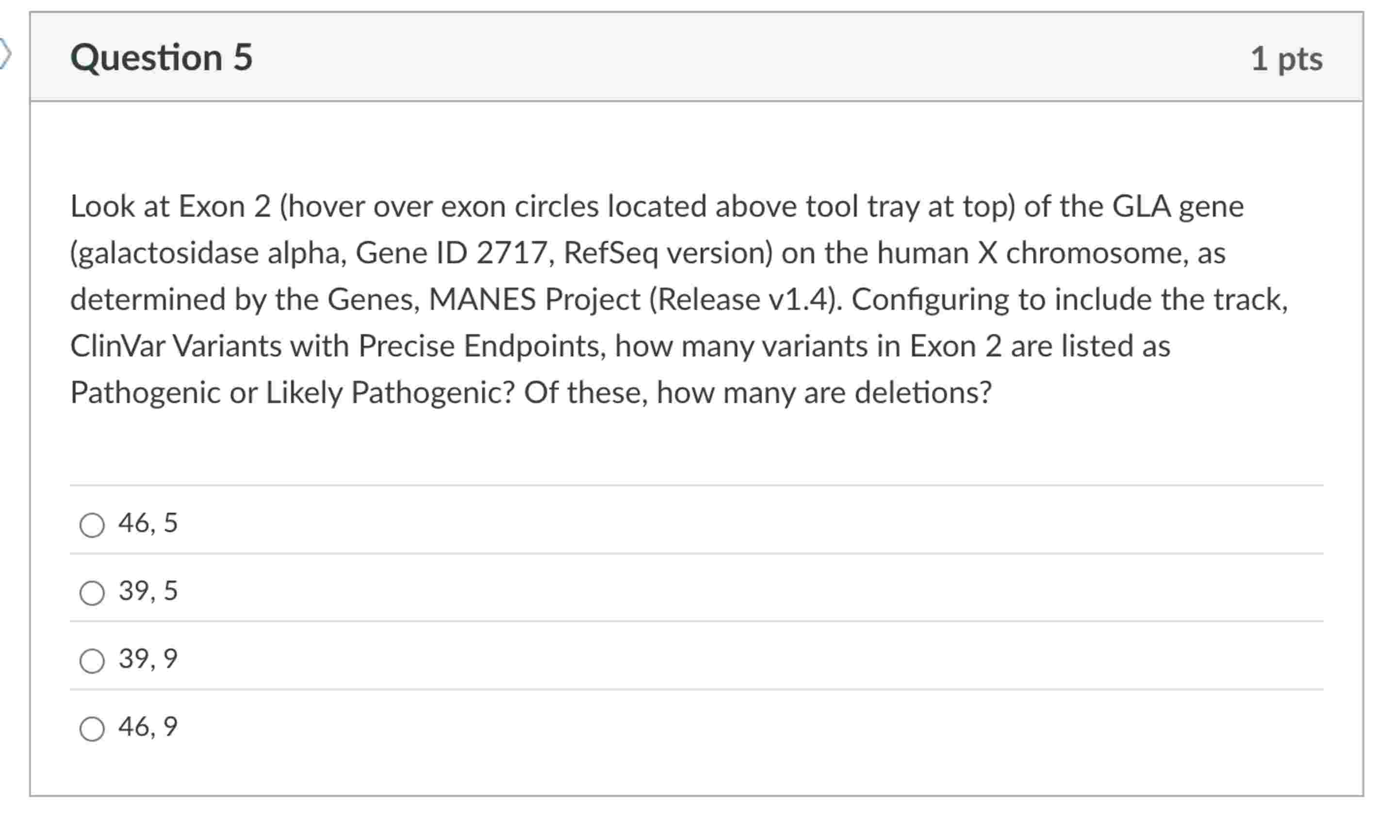 Solved Question 5Look at Exon 2 (hover over exon circles | Chegg.com