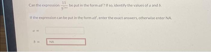 Solved Can the expression 52+111 be put in the form ab1 ? If | Chegg.com