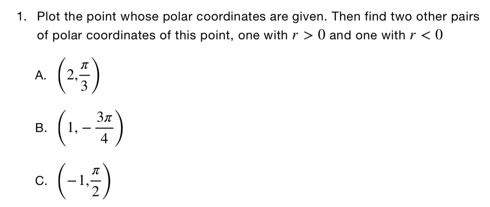Solved Plot The Point Whose Polar Coordinates Are Given