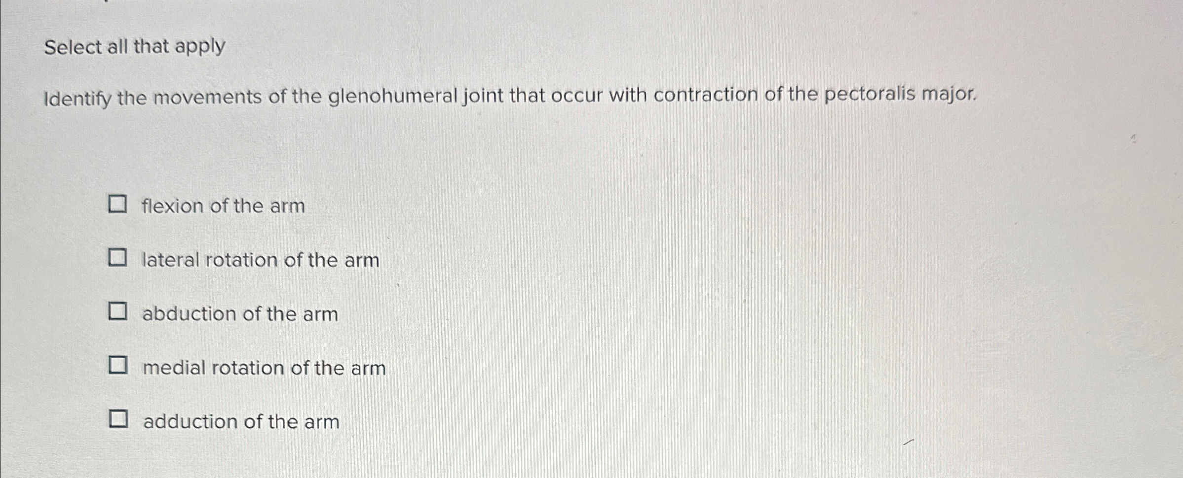 Solved Select all that applyIdentify the movements of the | Chegg.com