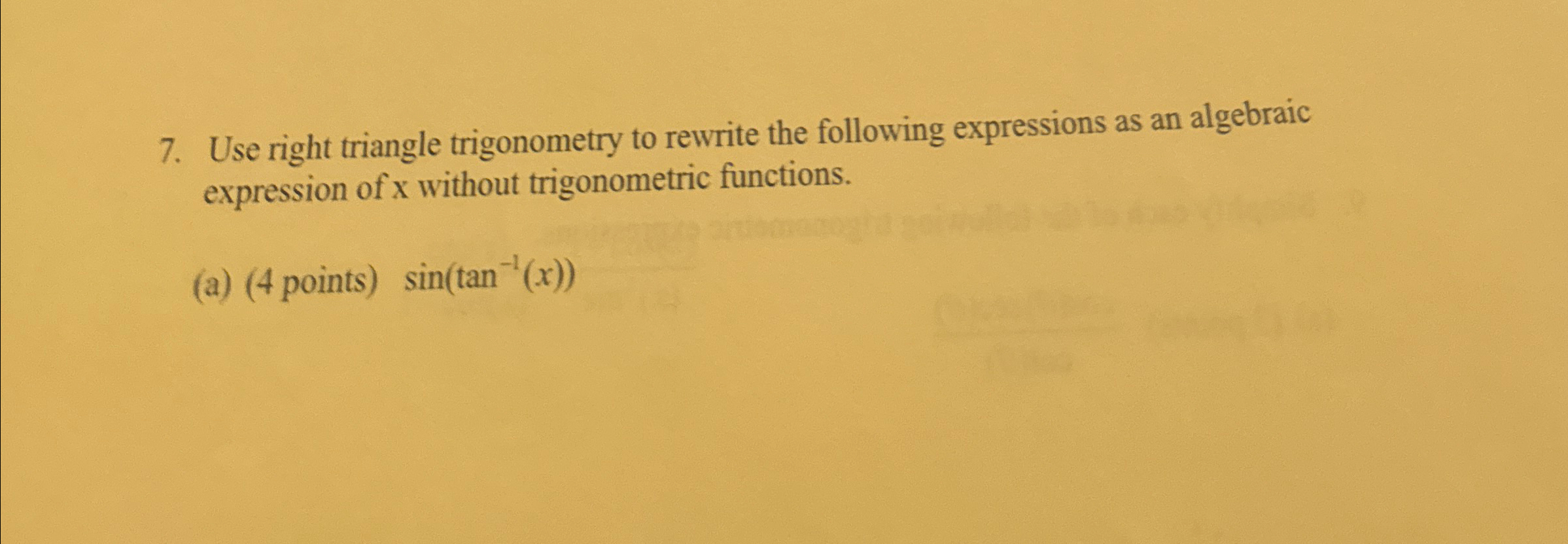 Solved Use right triangle trigonometry to rewrite the | Chegg.com
