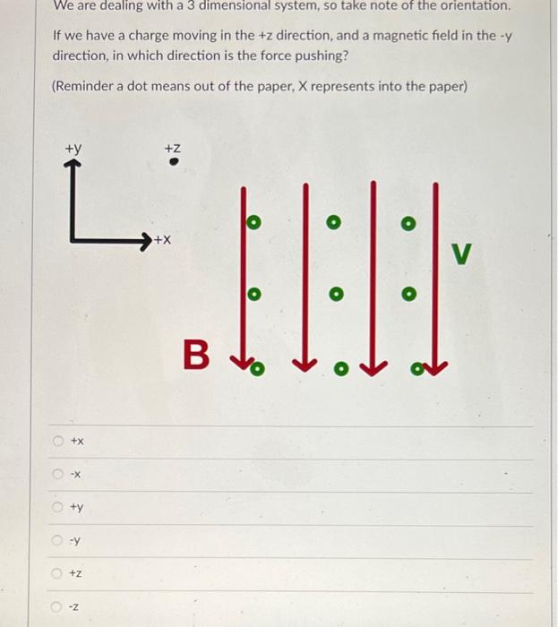 Solved We are dealing with a 3 dimensional system, so take | Chegg.com