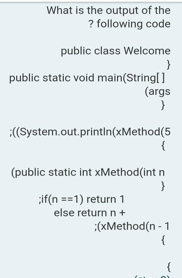 Solved What is the output of the ? following code public | Chegg.com