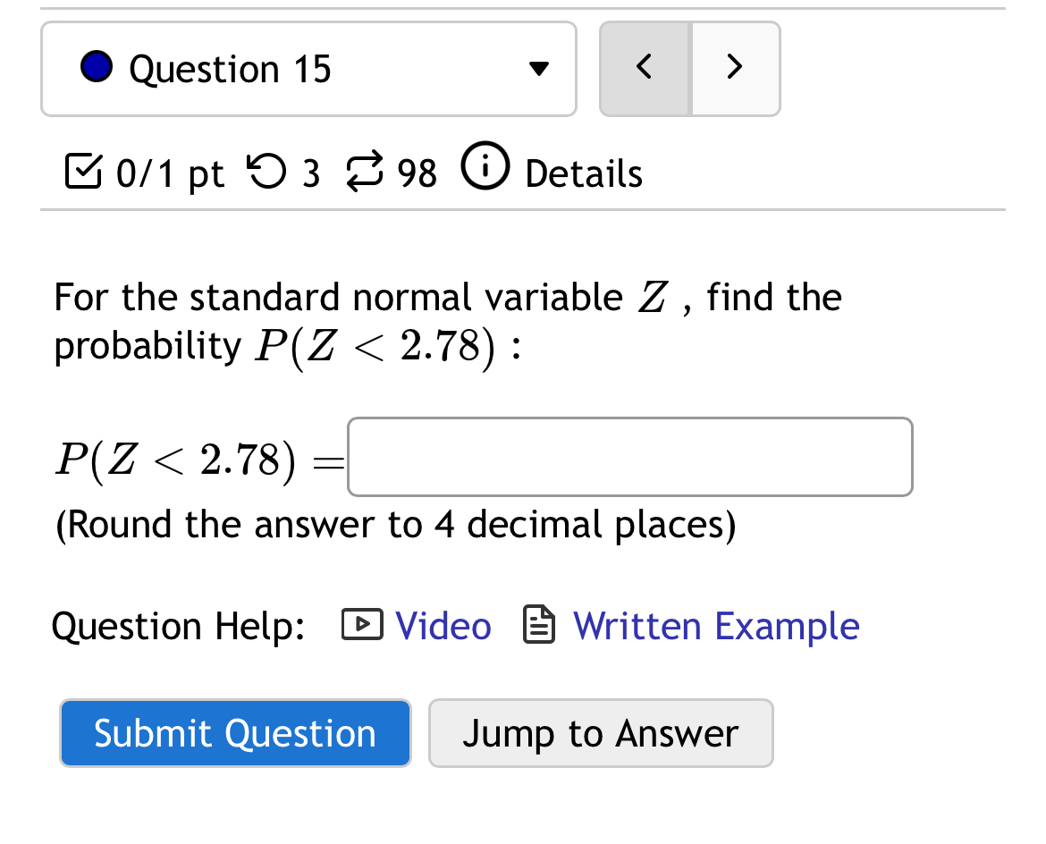 Solved Question 15For the standard normal variable Z, ﻿find | Chegg.com