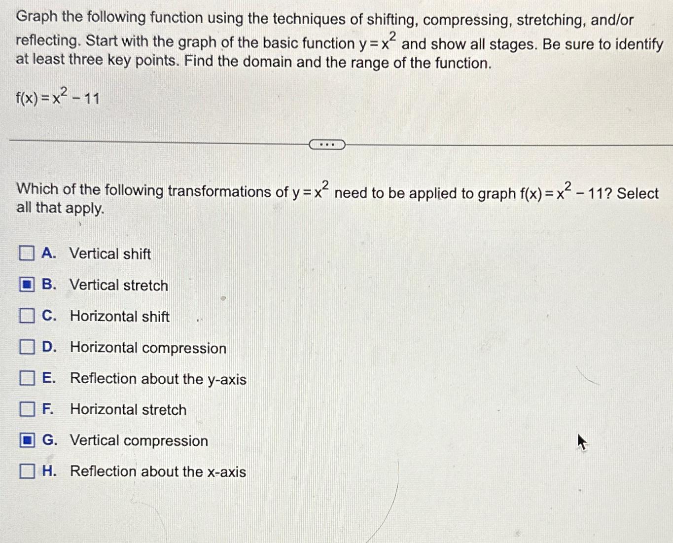 Solved Graph the following function using the techniques of | Chegg.com