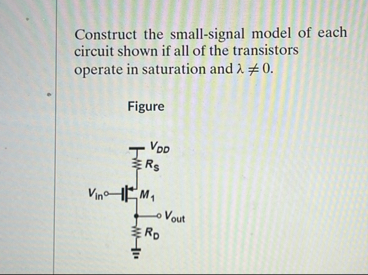 Solved Construct the small-signal model of each circuit | Chegg.com