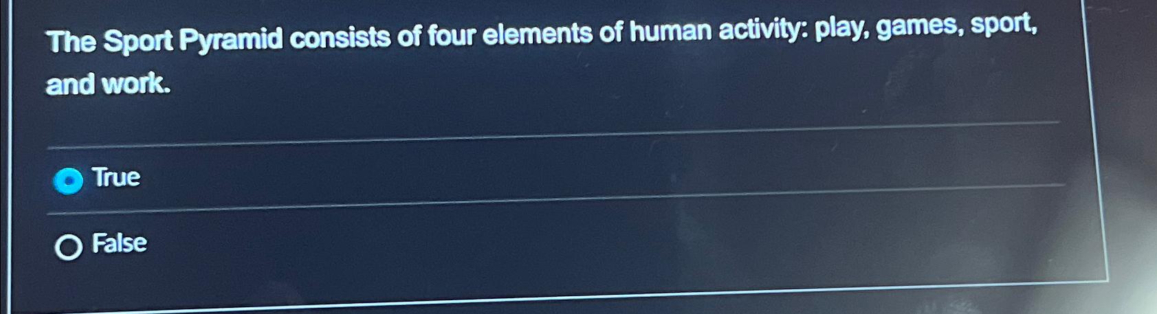 Solved The Sport Pyramid consists of four elements of human | Chegg.com