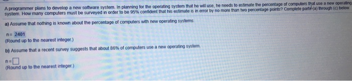 Solved A programmer plans to develop a new software system. | Chegg.com