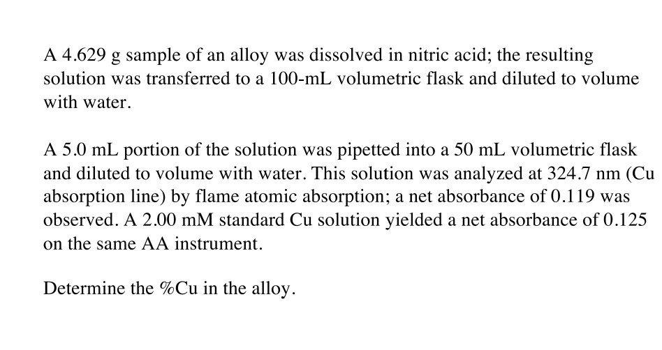 Solved A 4.629 g sample of an alloy was dissolved in nitric | Chegg.com