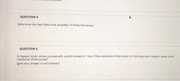 Solved QUESTION 4 Determine the Gear Ratio that amplifies 10 | Chegg.com