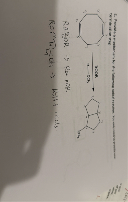 Solved Can you provide the a mechanism for the propagation | Chegg.com