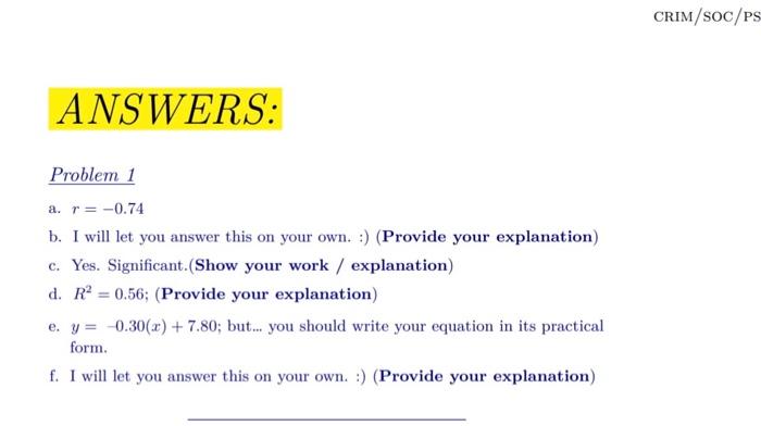 Solved PROBLEM 1. (60 pts.)Criminologists and psychologists | Chegg.com