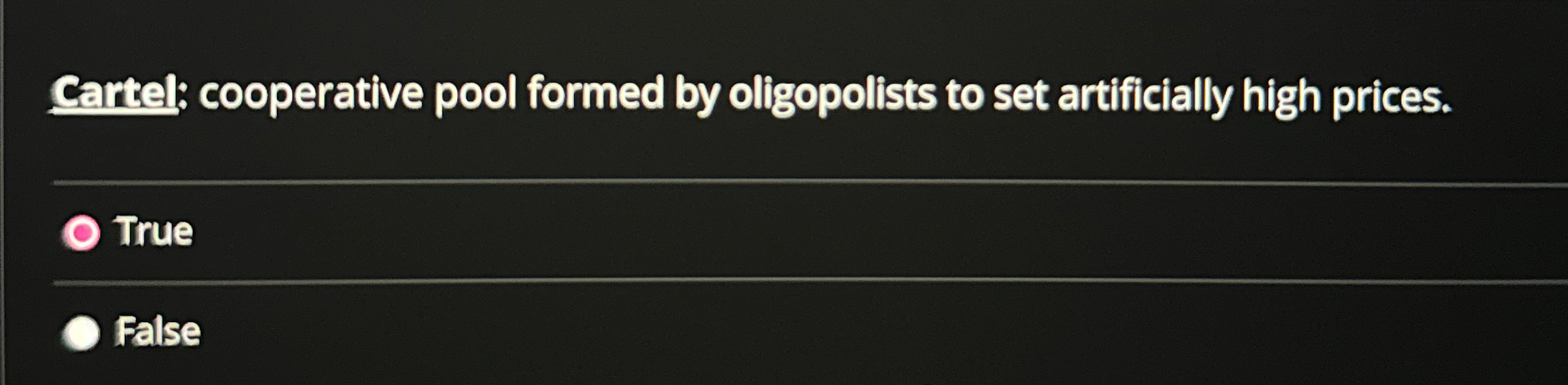 Solved Cartel: cooperative pool formed by oligopolists to | Chegg.com