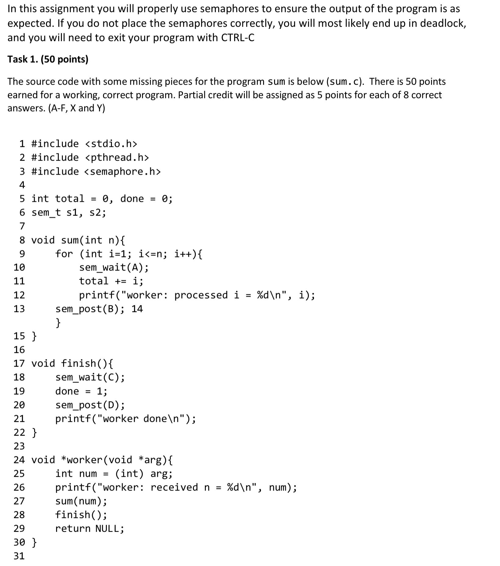 Solved In this assignment you will properly use semaphores | Chegg.com
