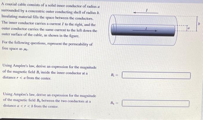 Solved A coaxial cable consists of a solid inner conductor | Chegg.com