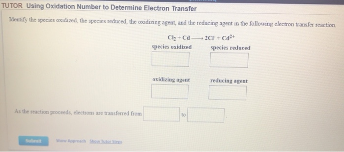 Solved TUTOR Using Oxidation Number to Determine Electron | Chegg.com
